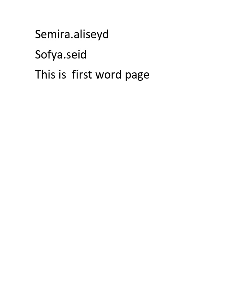 Semira - Aliseyd Sofya - Seid This Is First Word Page | PDF