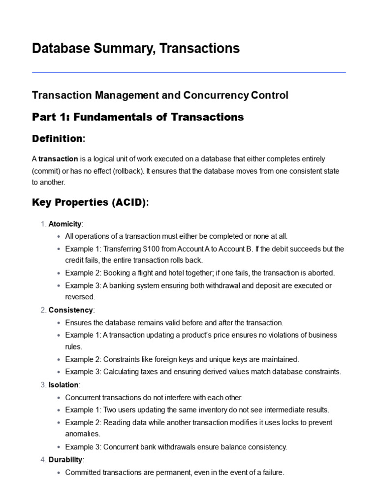 Transaction Management Overview | PDF | Database Transaction | Operating System Technology