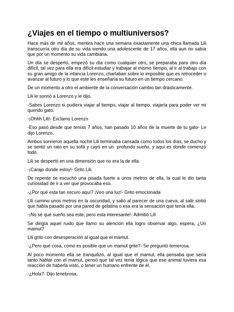 Viajes en El Tiempo o Multiuniversos | PDF | Gatos
