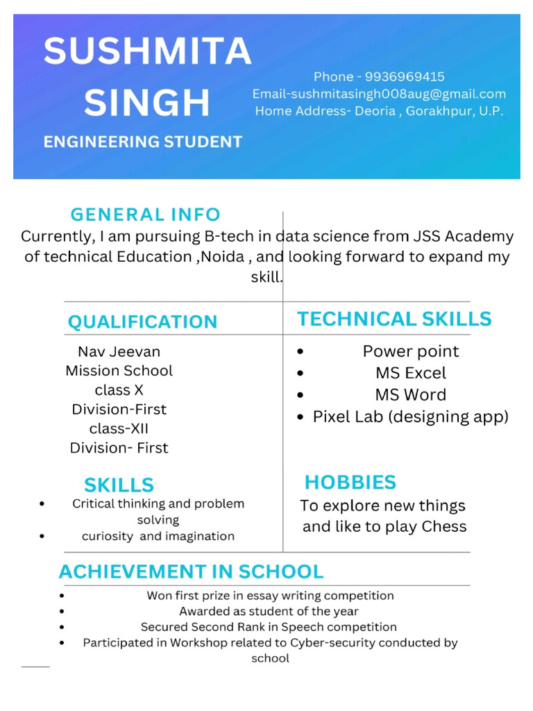 Sushmita Singh CV | PDF