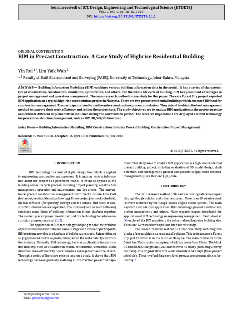 BIM Applications in Precast High-Rise Construction | PDF | Building ...