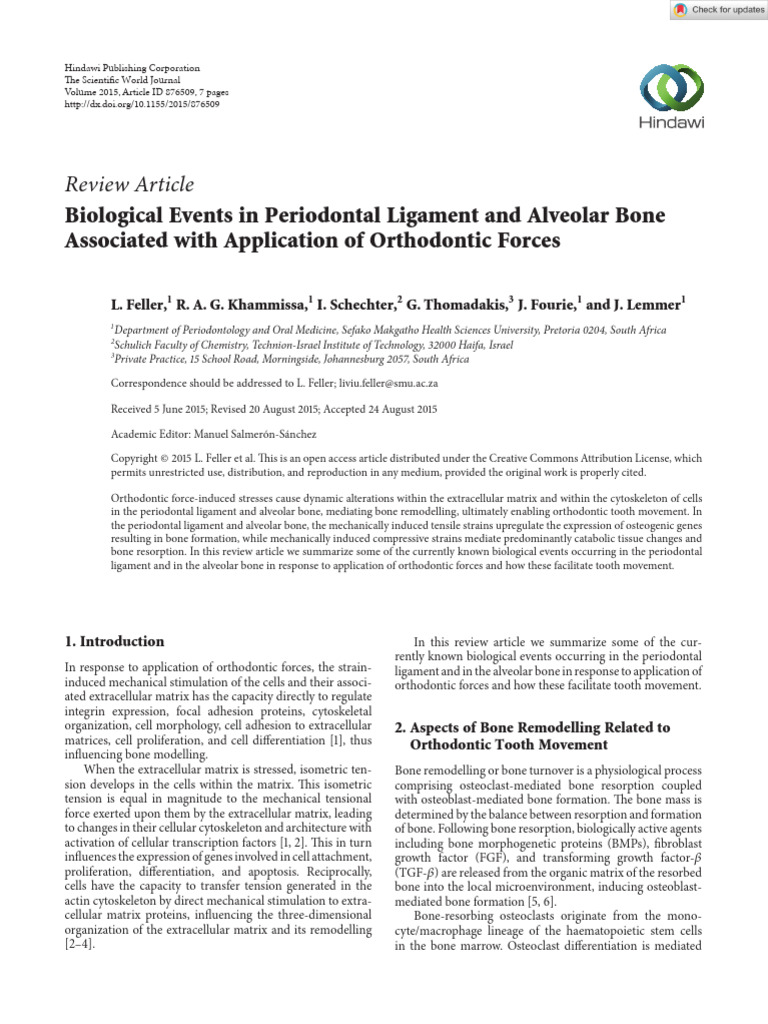 3° Biological Events in Periodontal Ligament and Alveolar Bone Associated With | PDF | Bone ...
