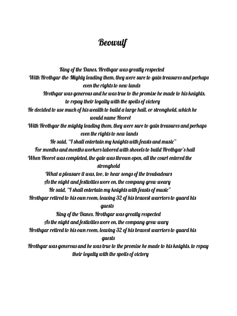Beowulf 2 | PDF