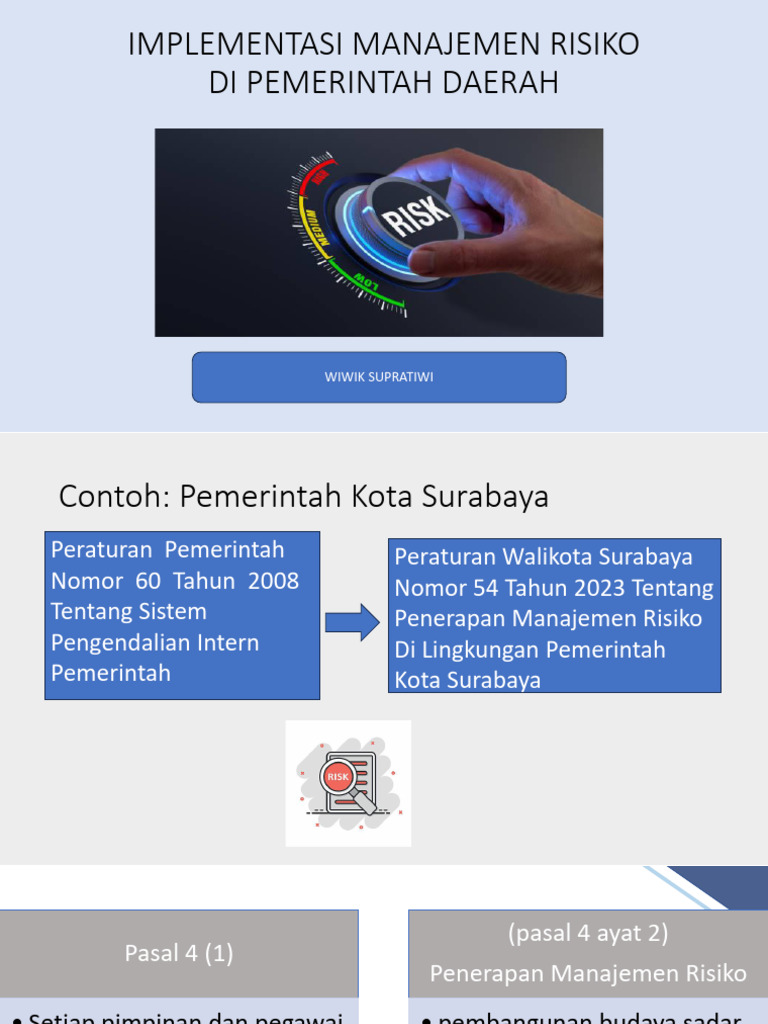 Materi Ibu Wiwik Supratiwi - Implementasi Manrisk Di Pemda | PDF