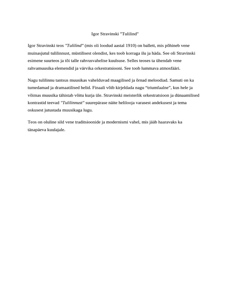 Stravinski Analüüs | PDF