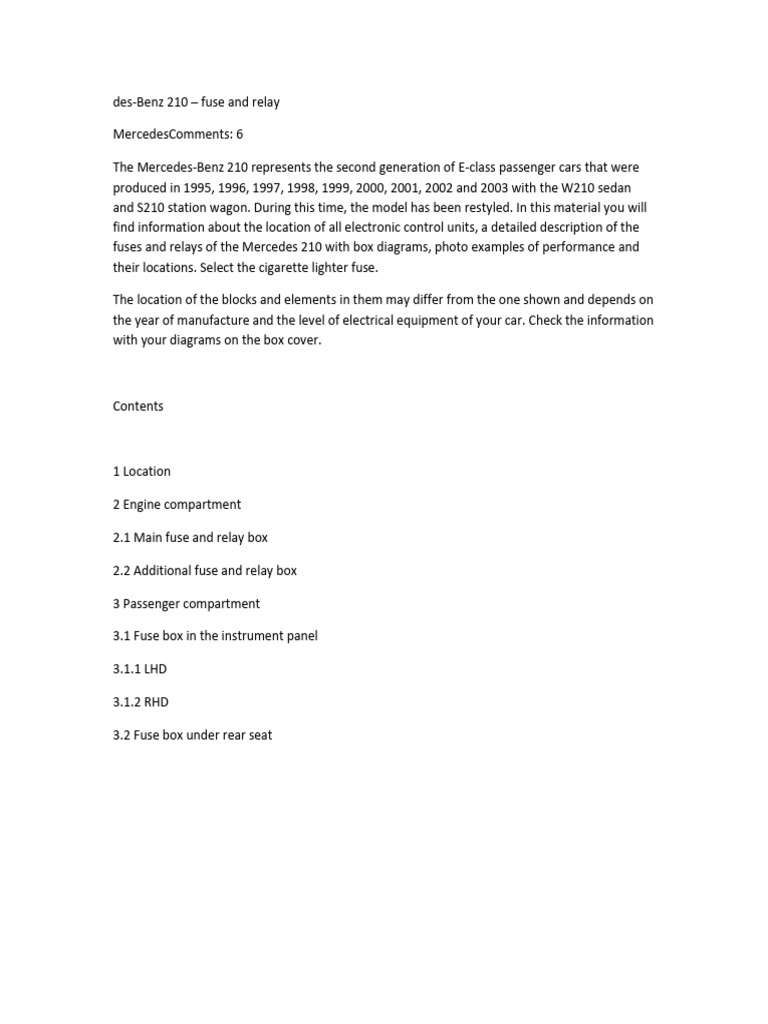 Car Electrical Fuses | PDF | Headlamp | Trunk (Car)