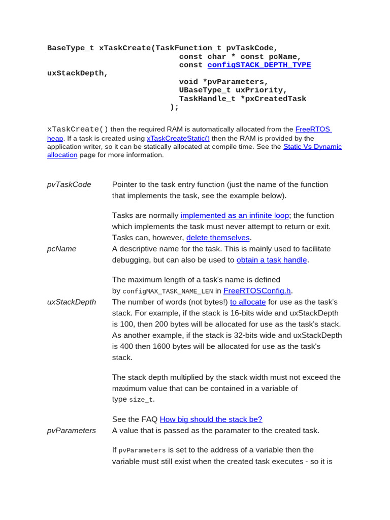 Task Function In Freertos Pdf Computer Data Computer Architecture