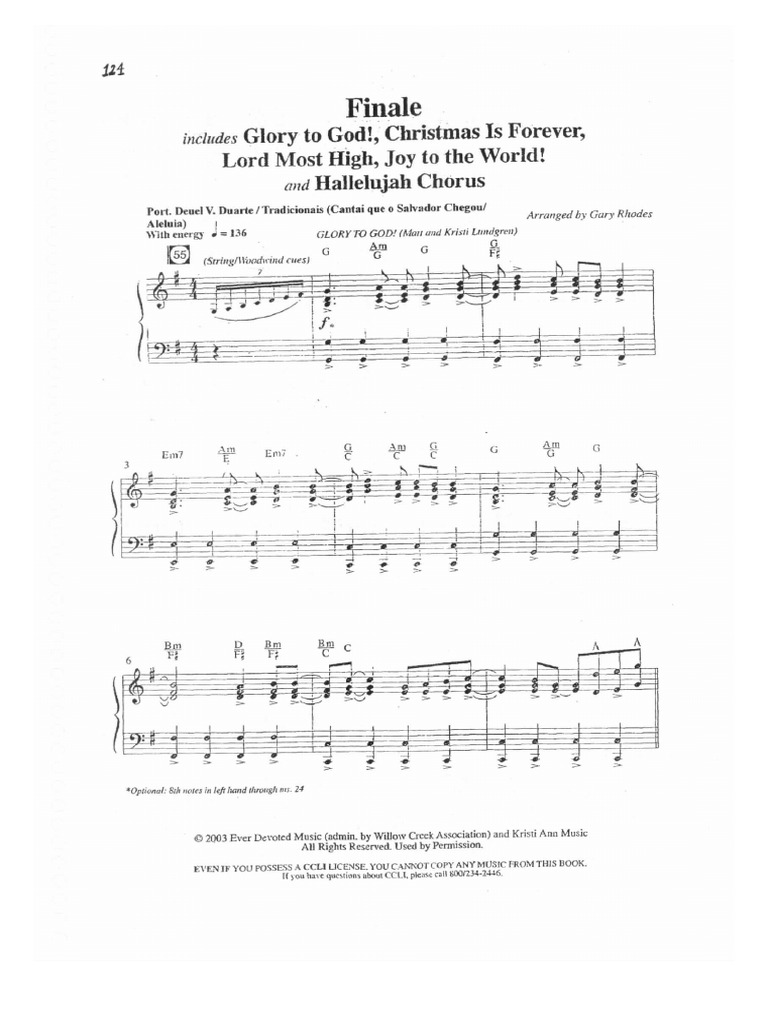 08 Finale - Glory To God PIANO | PDF
