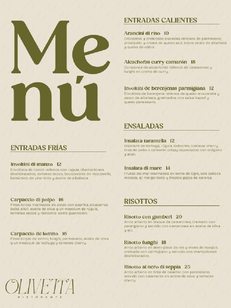 Menu Olivetta Digital Actualizado Nov 2024 1 | PDF
