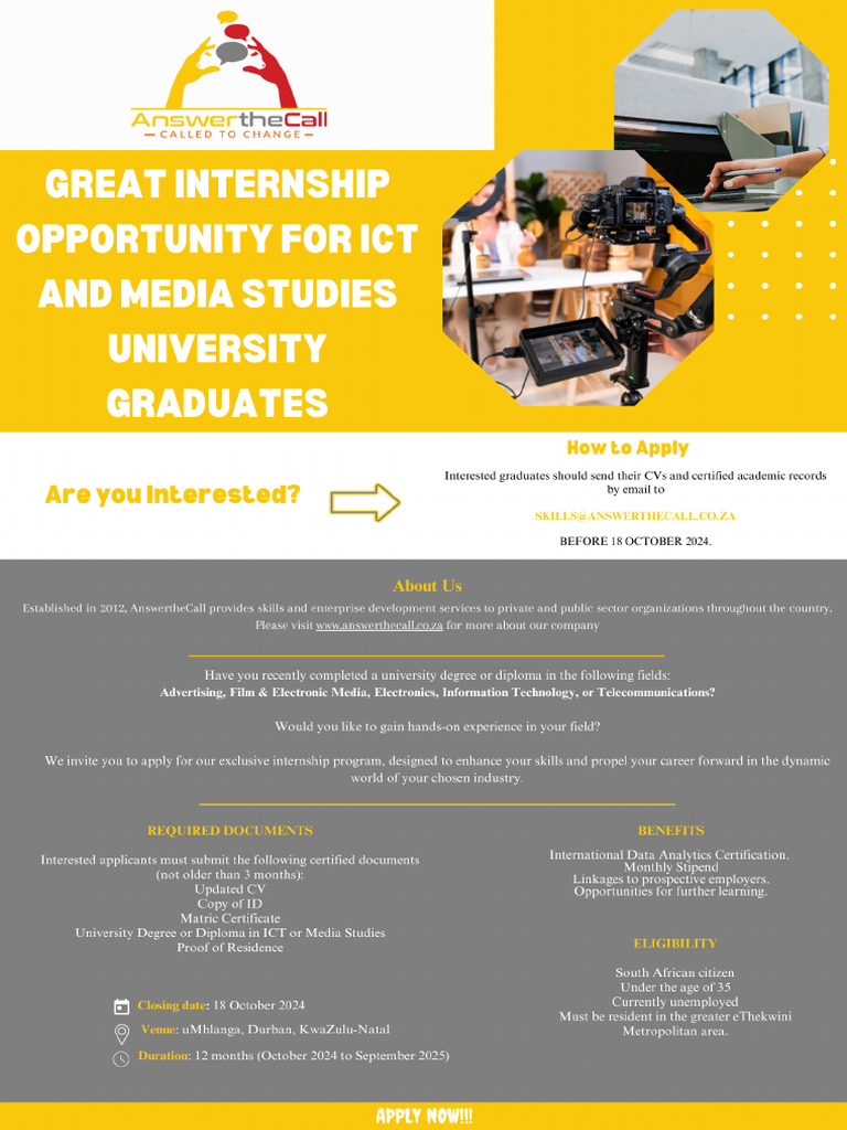 AnswertheCall ICT and Media Studies Internship | PDF