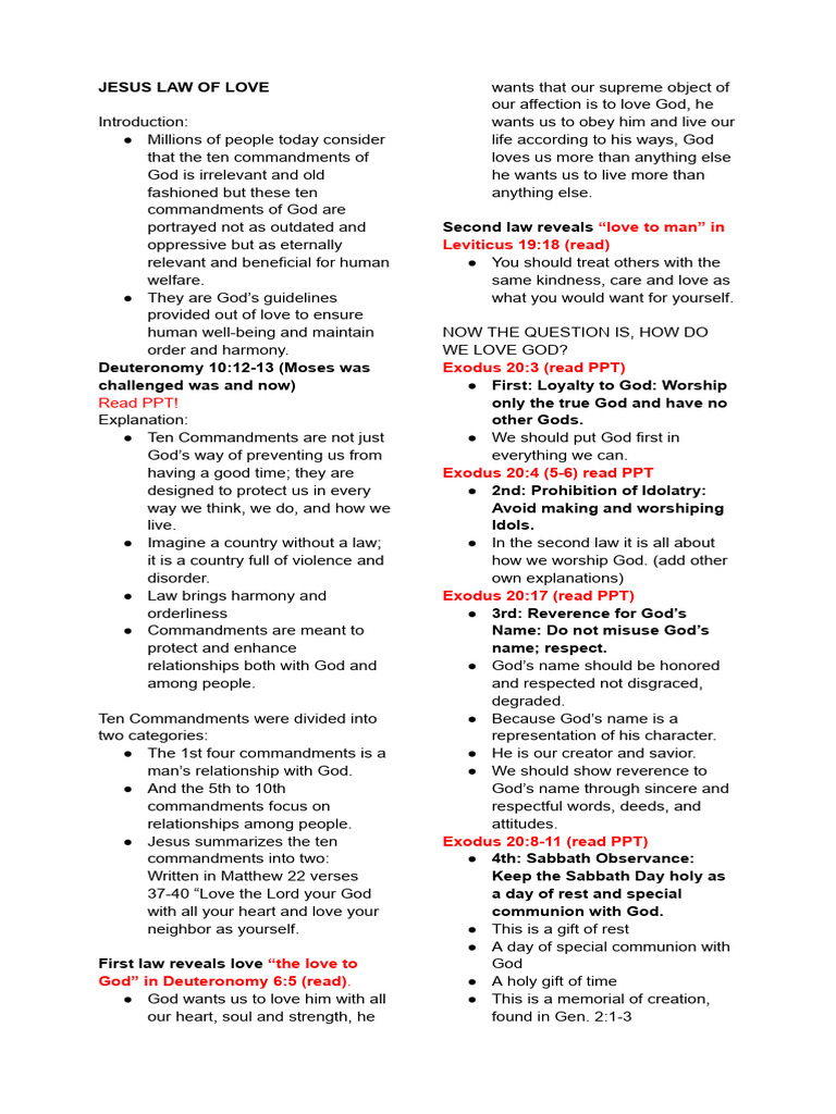 Cn's Outline | PDF | Ten Commandments | Books Of The Hebrew Bible