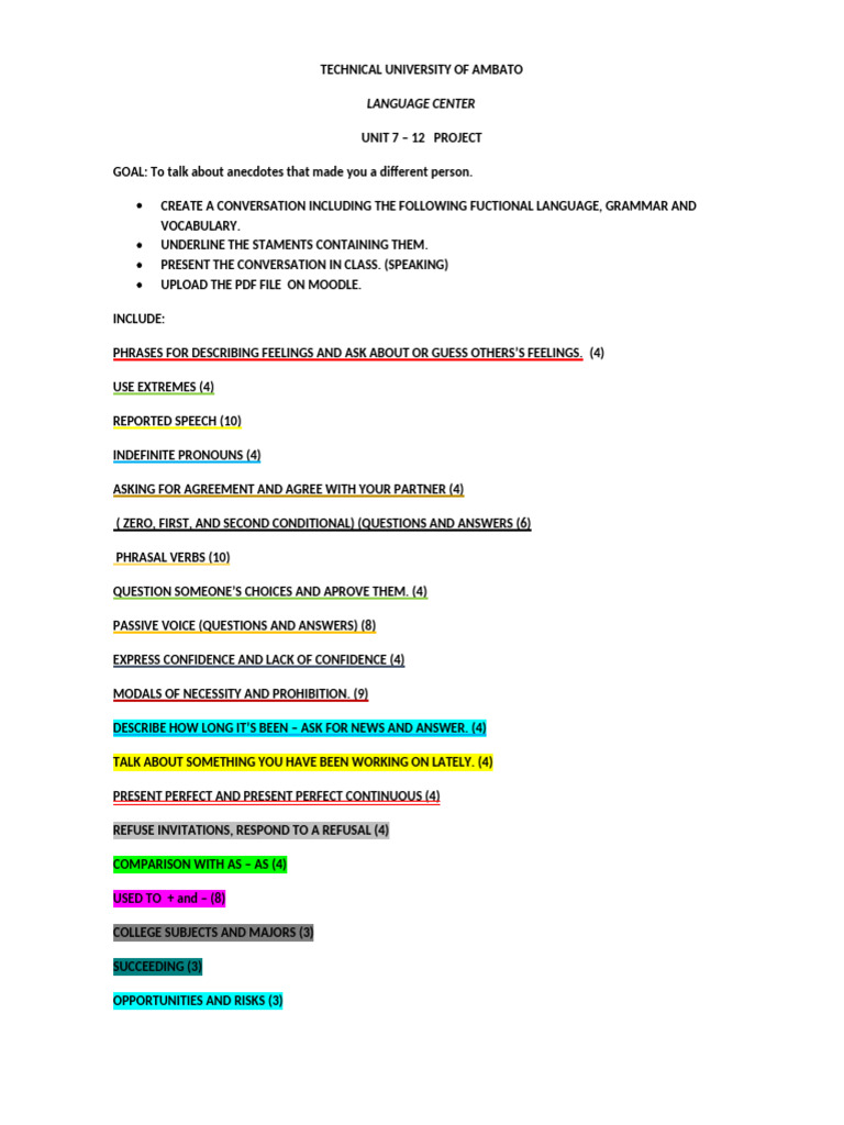 Conversation Project on Personal Growth | PDF | Linguistics | Grammar