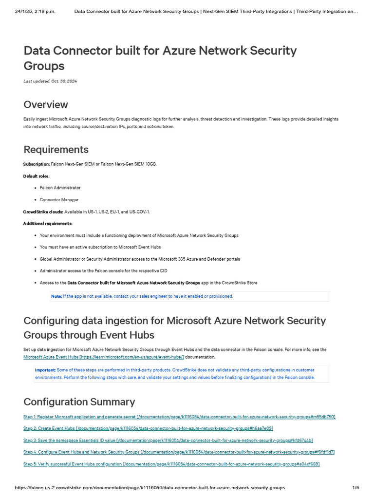 Data Connector Built For Azure Network Security Groups | PDF ...
