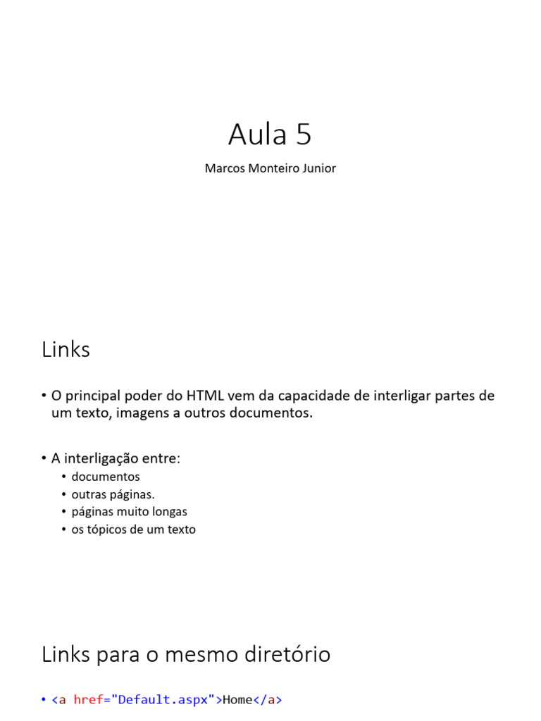 Aula05 | PDF | Html | Hiperlink