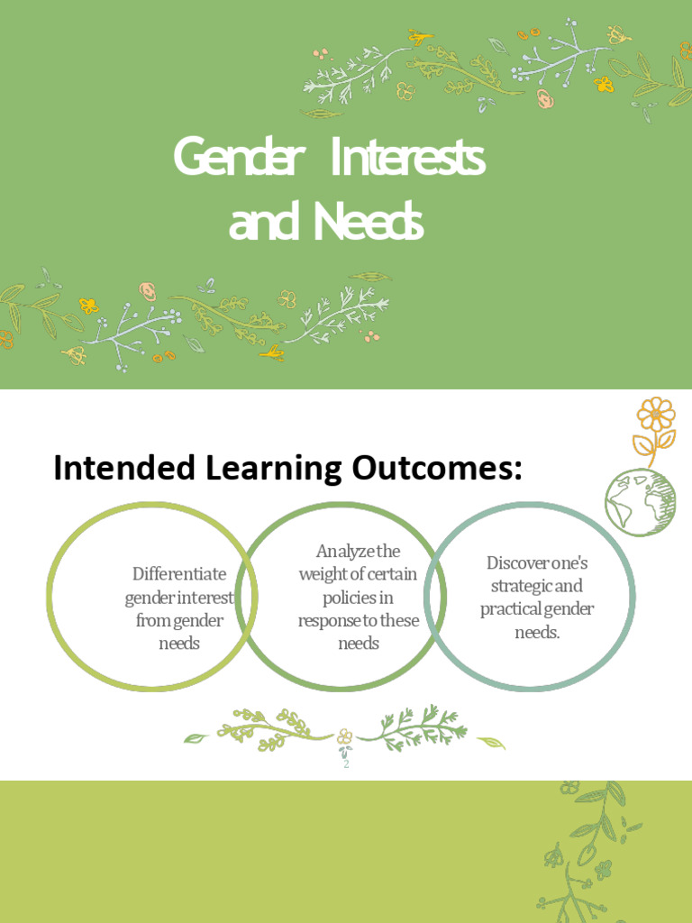 Understanding Gender Interests and Needs | PDF