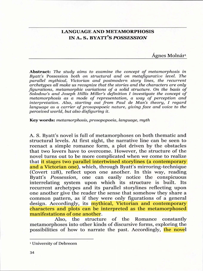 Language and Metamorphosis | PDF | Poetry | Metaphor