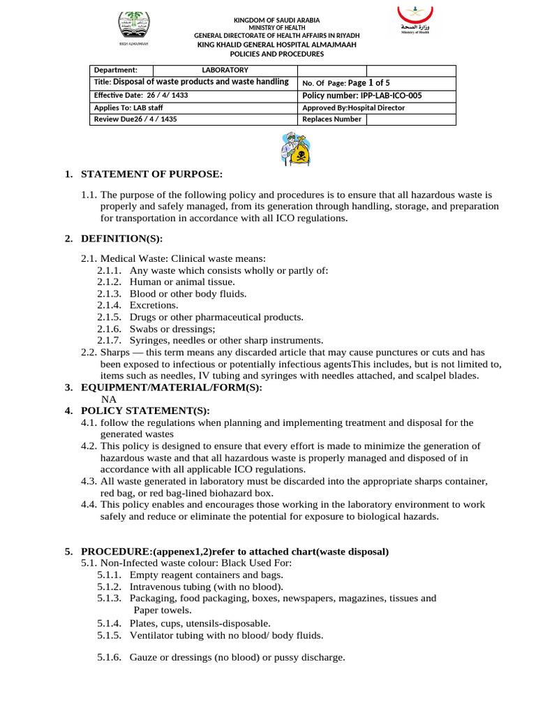 Laboratory Waste Disposal Guidelines | PDF | Waste | Pollution