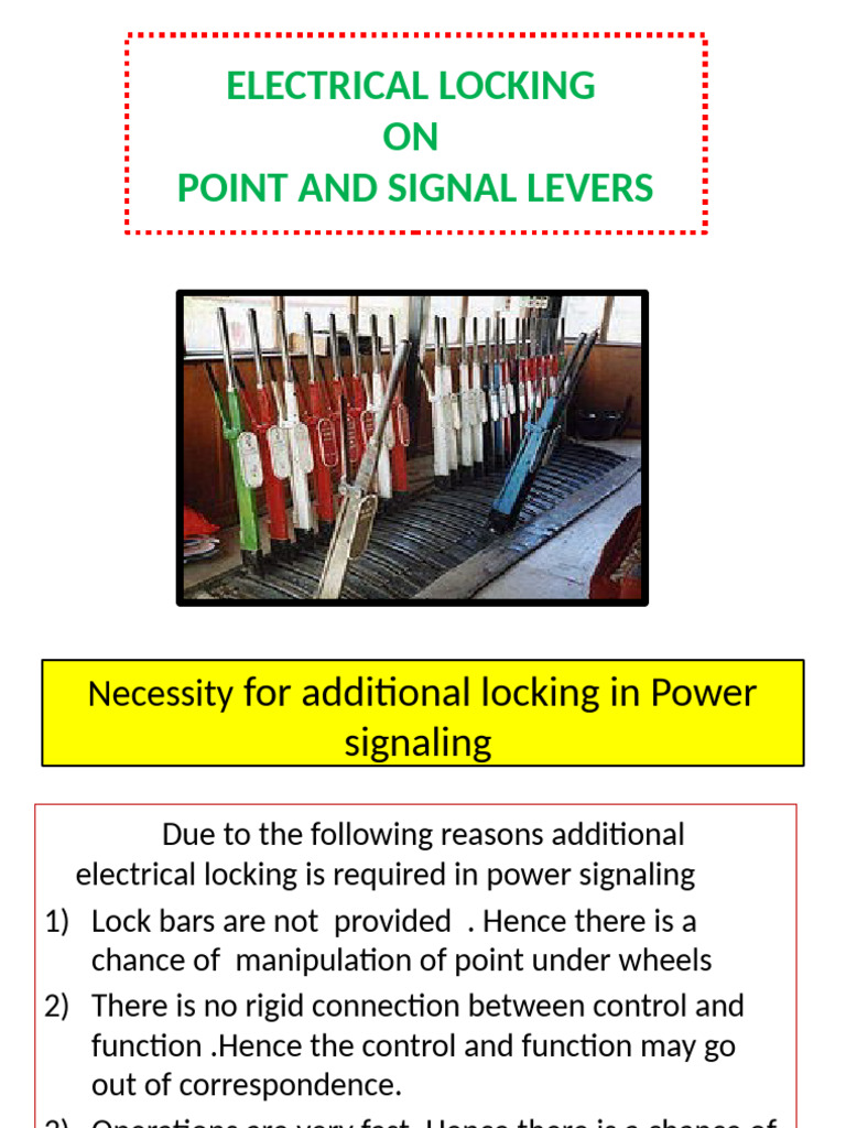 Electrical Locking for Signal Levers | PDF | Electrical Engineering