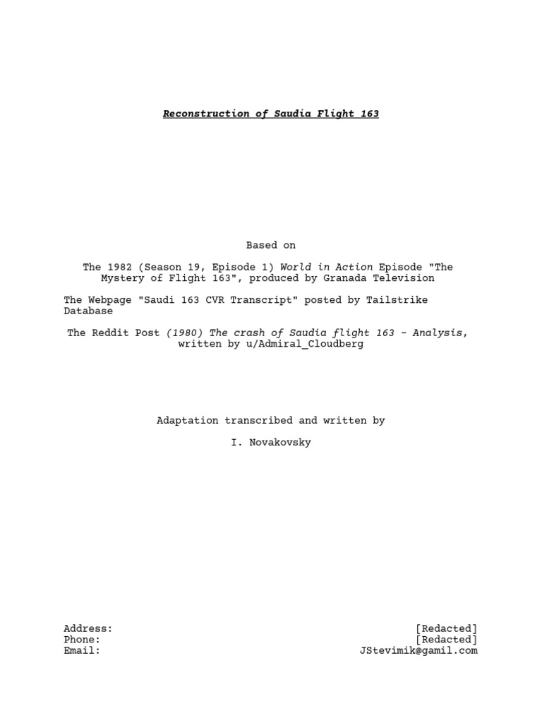 Saudia Flight 163 Incident Overview | PDF | Aviation | Transport