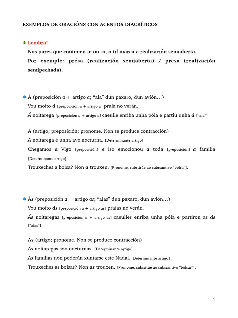Acento Diacrítico Repaso | PDF