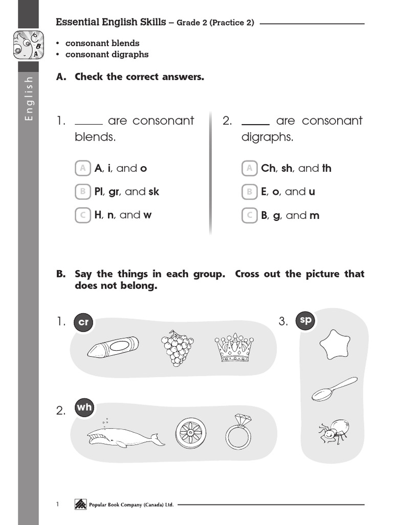 Grade 2 English Skills Practice | PDF | Linguistics | Orthography