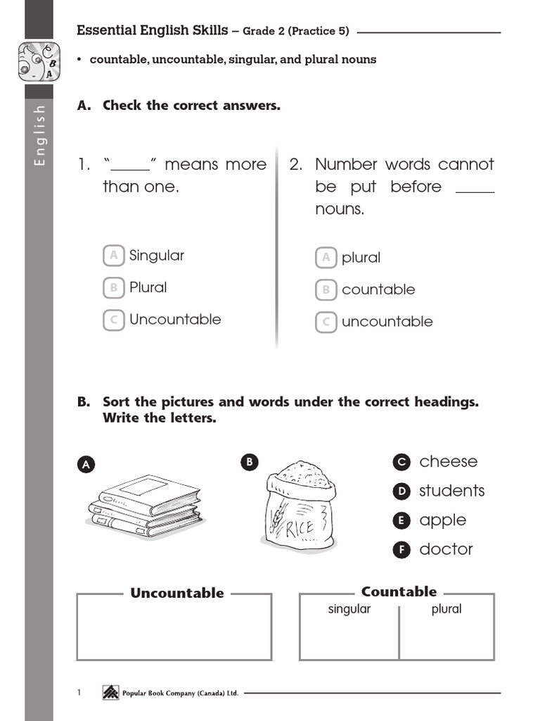 EssentialSkills_eng_G2_P5 | PDF | Plural | Noun
