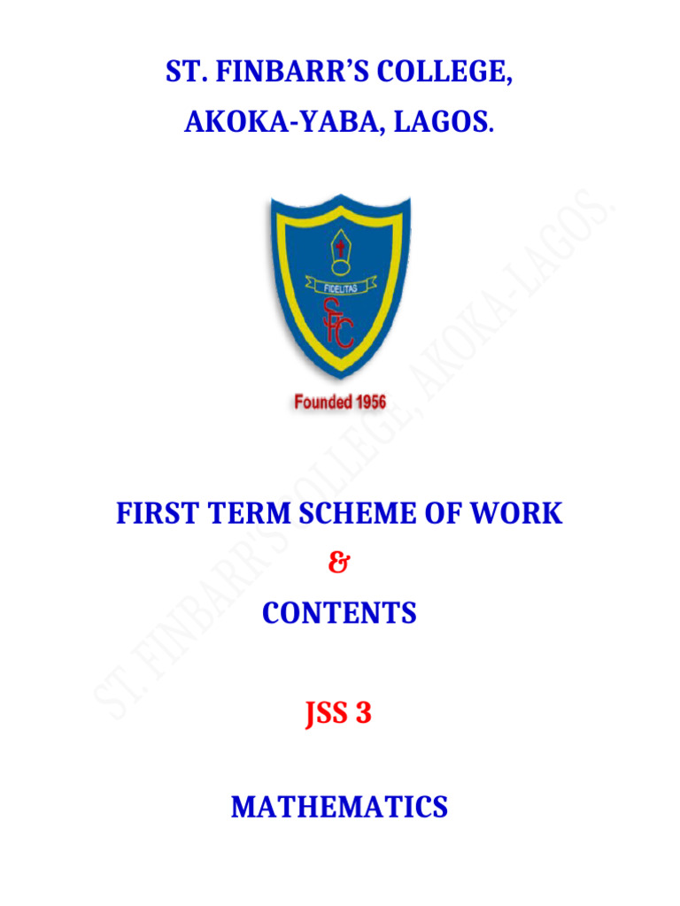 Jss3 Maths First Term Note | PDF | Area | Value Added Tax