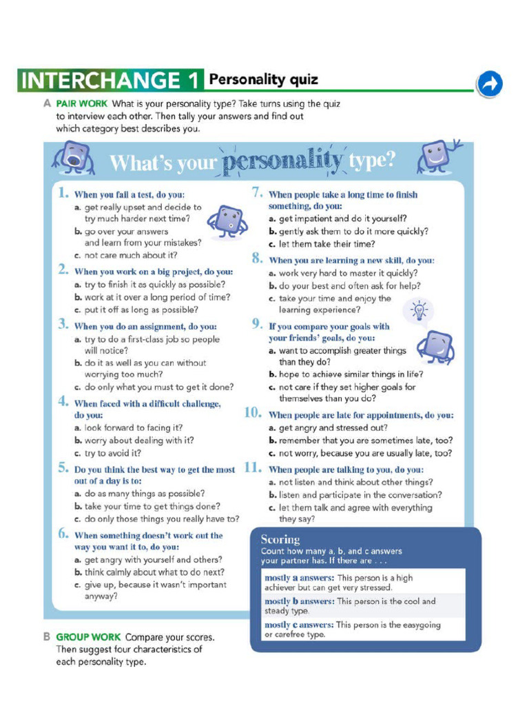 Personality Quiz B1 Plus | PDF