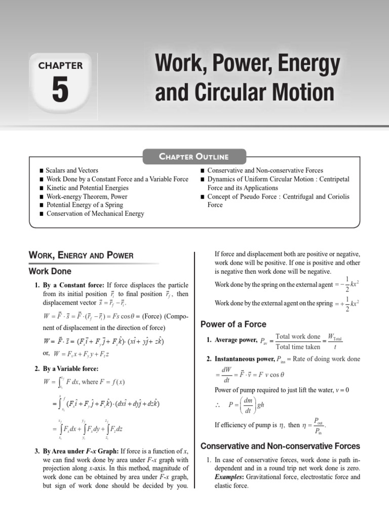 Work, Power and Energy Practice MCQ | PDF | Force | Electronvolt