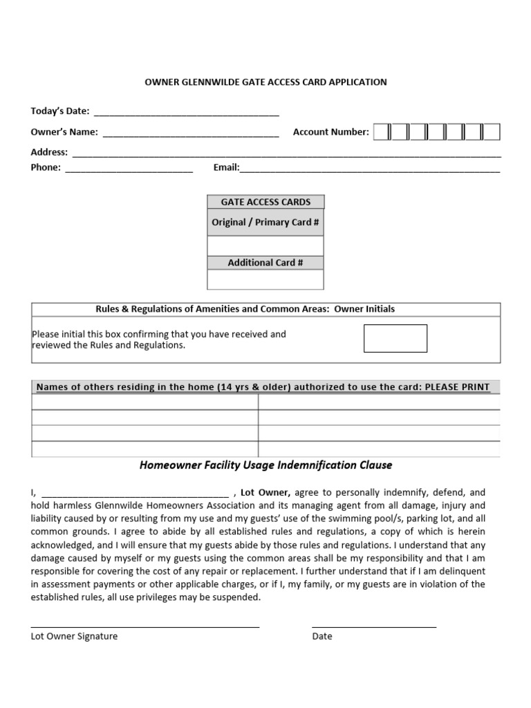 Key Card Audit Form - Homeowners 2024-e | PDF