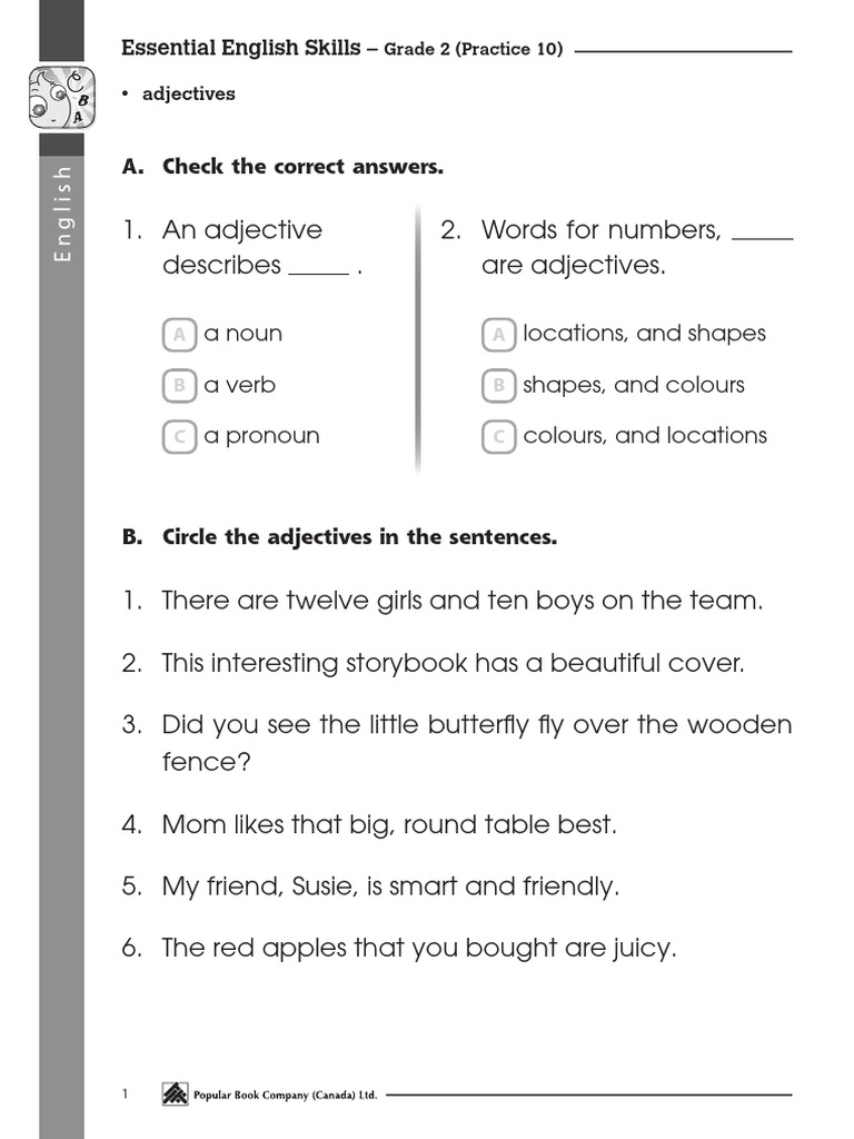 EssentialSkills Eng G2 P10 | PDF | Adjective | English Language