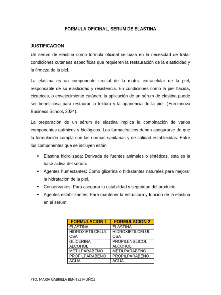 Sérum de Elastina: Fórmulas y Beneficios | PDF | Agua | Medicamentos ...