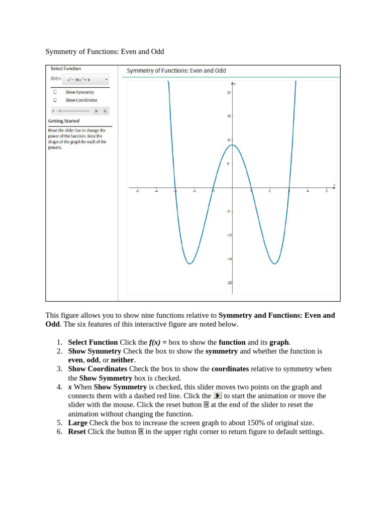 Symmetry of Functions Even and Odd | PDF