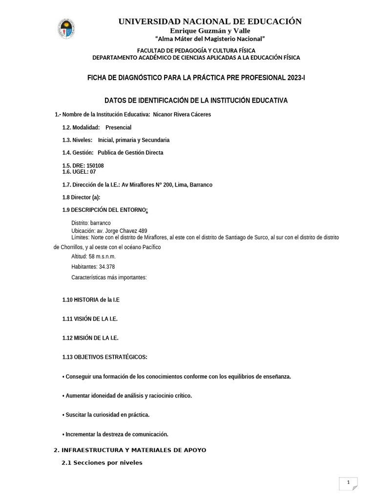 Diagnóstico Práctica Preprofesional 2023 | PDF | Laboratorios | Aprendizaje