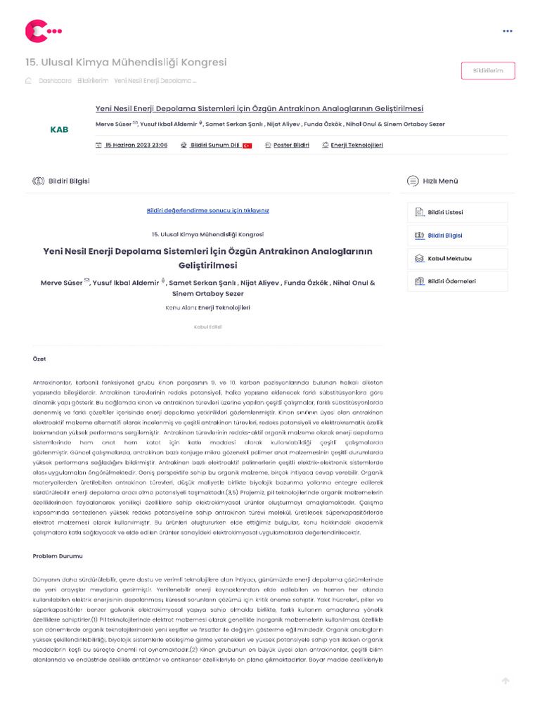 Poster Bildiri Özet | PDF