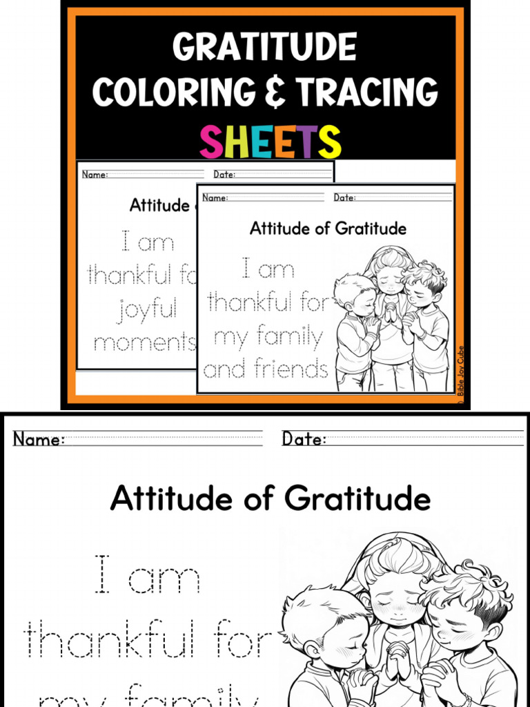 ThanksgivingGratitudeColoringandTracingSheets 1 | PDF