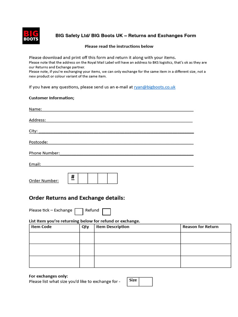 Returns_Form_V1 | PDF