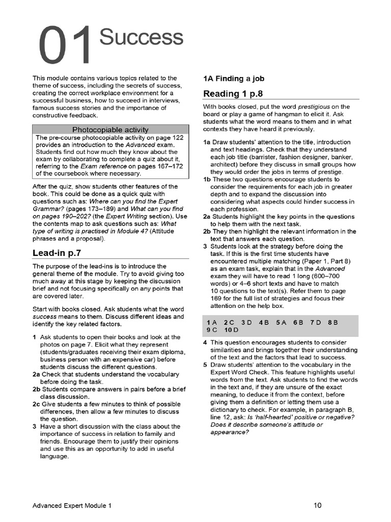 Unit 01 Teachers Notes | PDF | Part Of Speech | Adjective