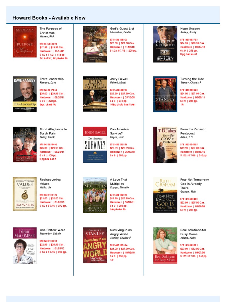 Howard Books - Available Now: Warren, Rick Macomber, Debbie Smiley ...