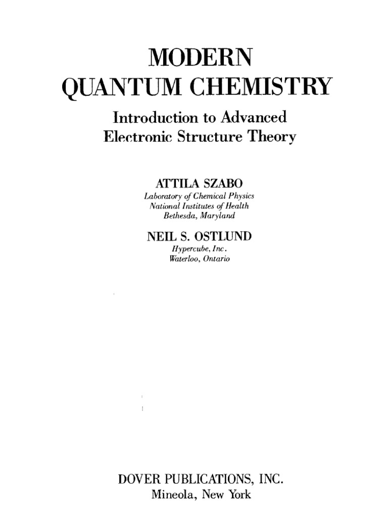 Modern Quantum Chemistry | PDF