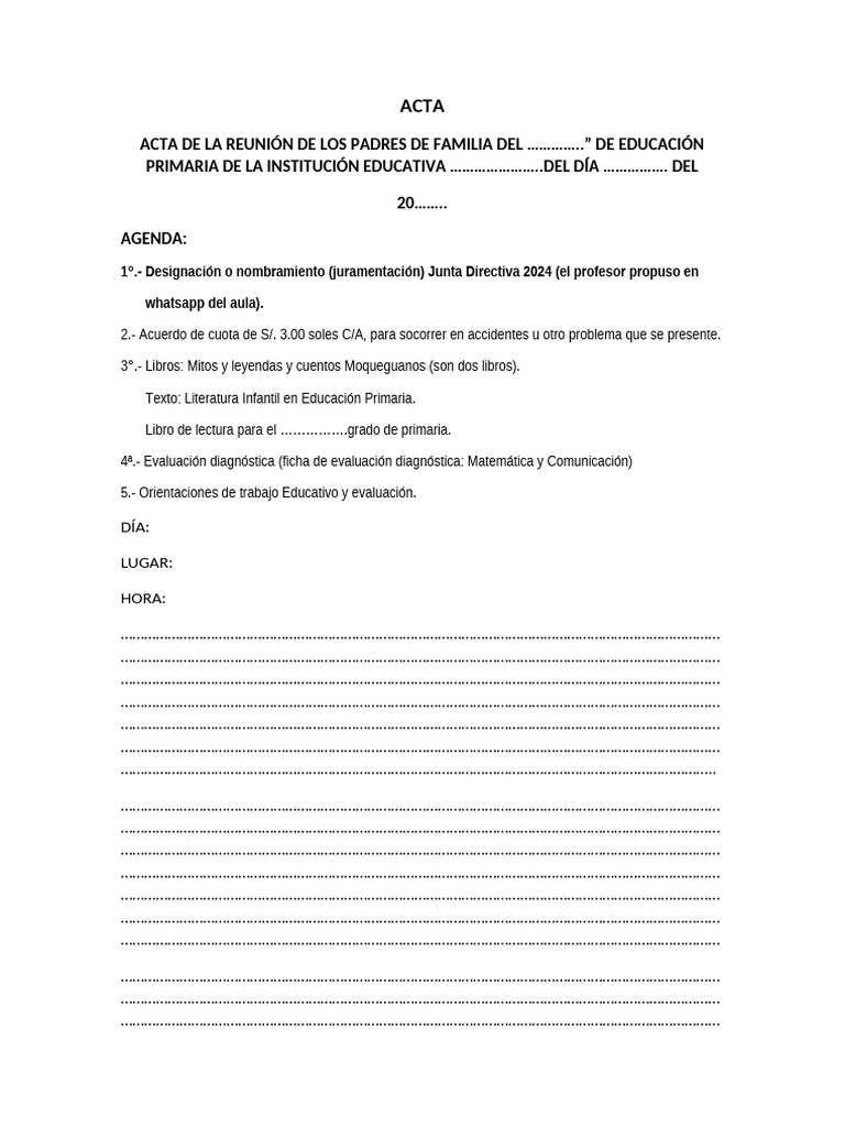 ACTA Padres Familia 2024 | PDF