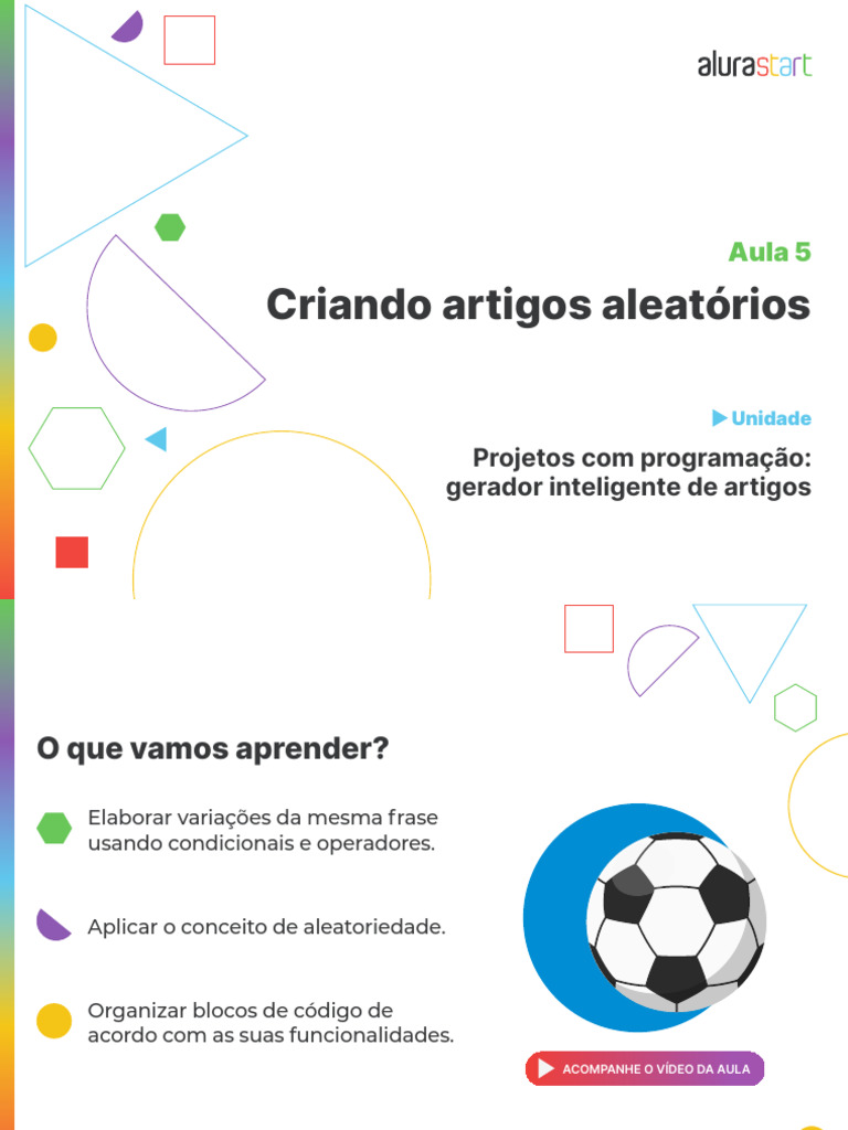 9 3607 9o Ano Aula 47 2024 | PDF | Linguagem de script | Aleatoriedade