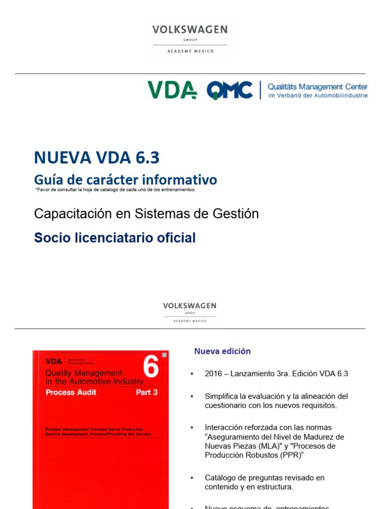 Curso Auditor Interno VDA 6.3 | PDF | Business