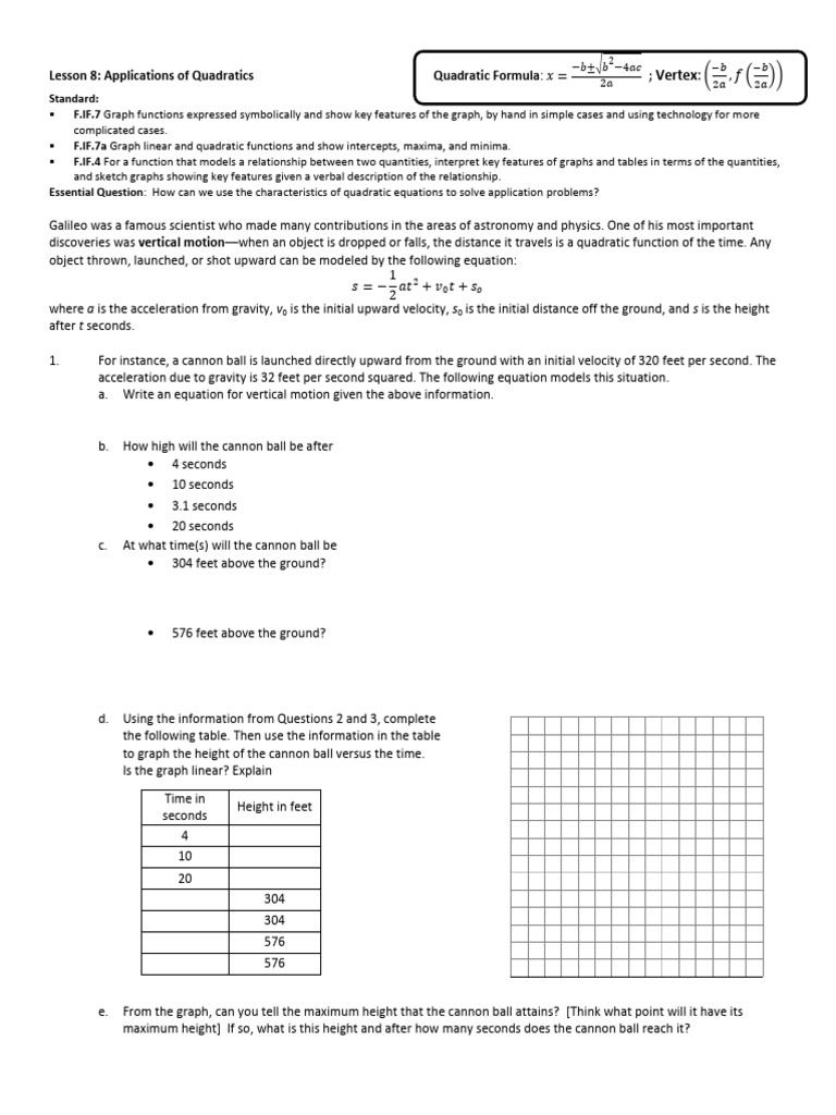 Applications of Quadratics | PDF | Area | Quadratic Equation