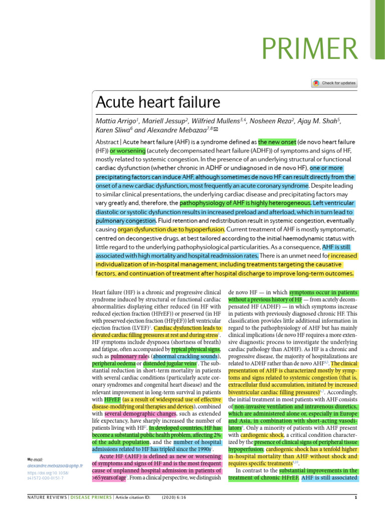 Acute Heart Failure | PDF | Heart Failure | Diastole
