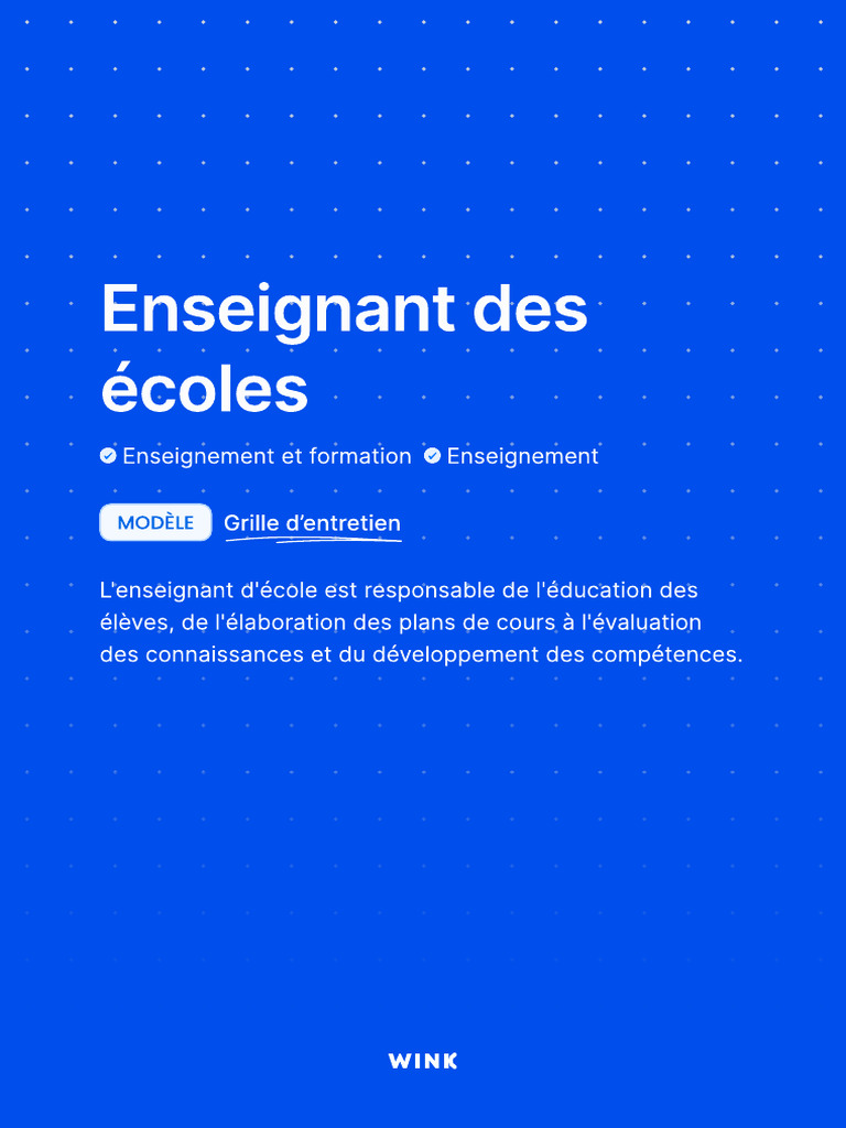 Enseignant Ecoles PDF Grille Entretien | PDF