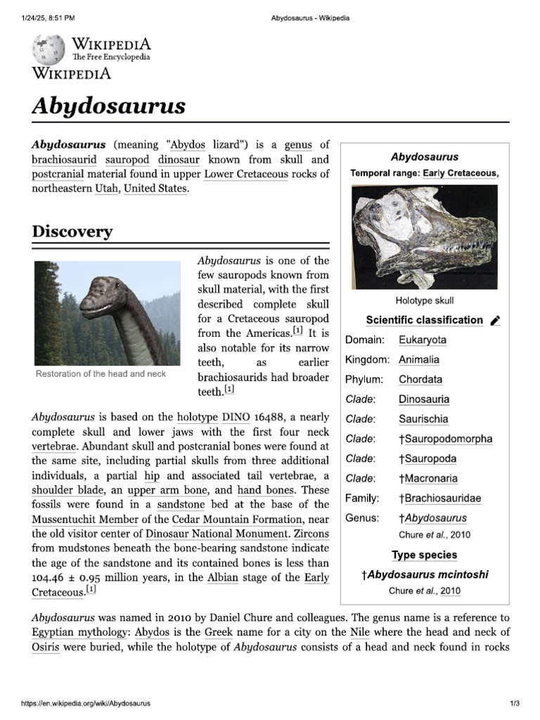 Abydosaurus | PDF