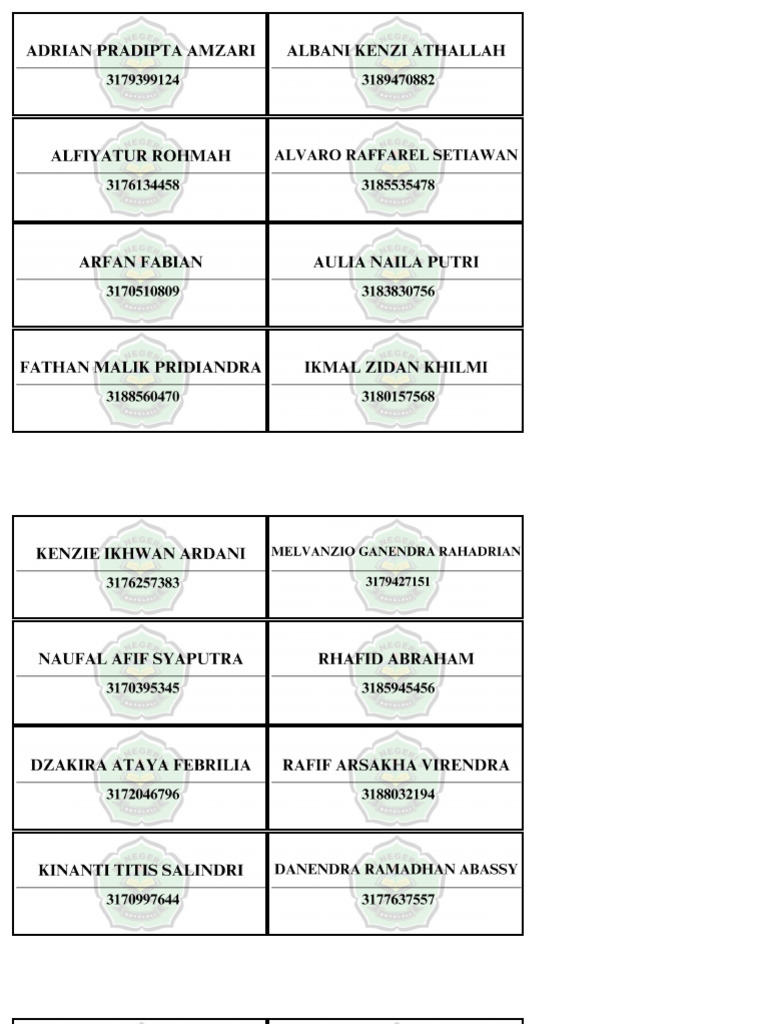 nama sampul raport | PDF