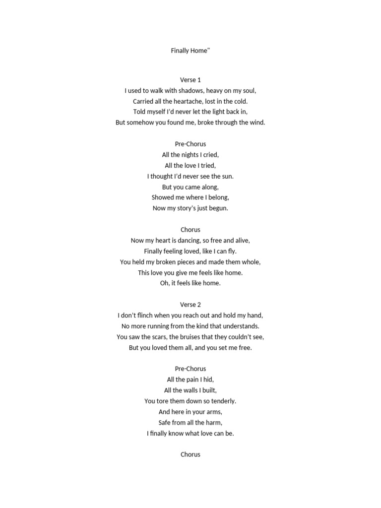Finally Home: A Love Anthem | PDF