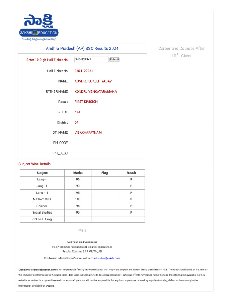 AP SSC Results 2024 Overview | PDF
